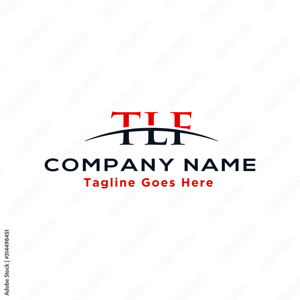 Initial letter TLF, overlapping movement swoosh horizon logo company ...