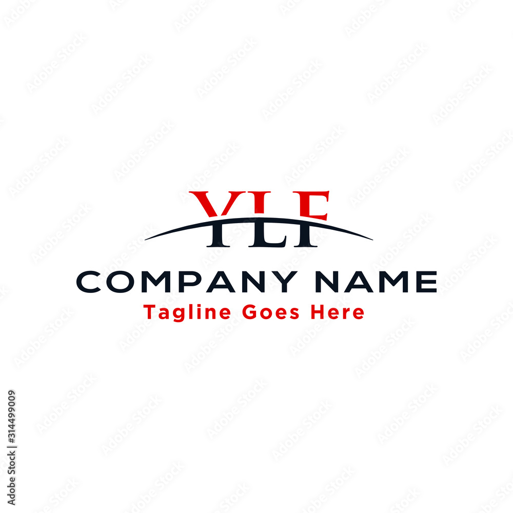 Initial letter YLF, overlapping movement swoosh horizon logo company ...