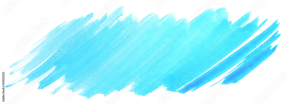 watercolor stain light blue edge brush strokes template, on paper ...