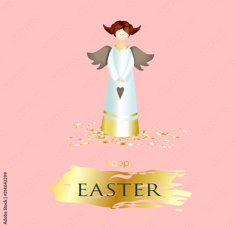 Easter banner. square poster, postcard, background with text happy ...