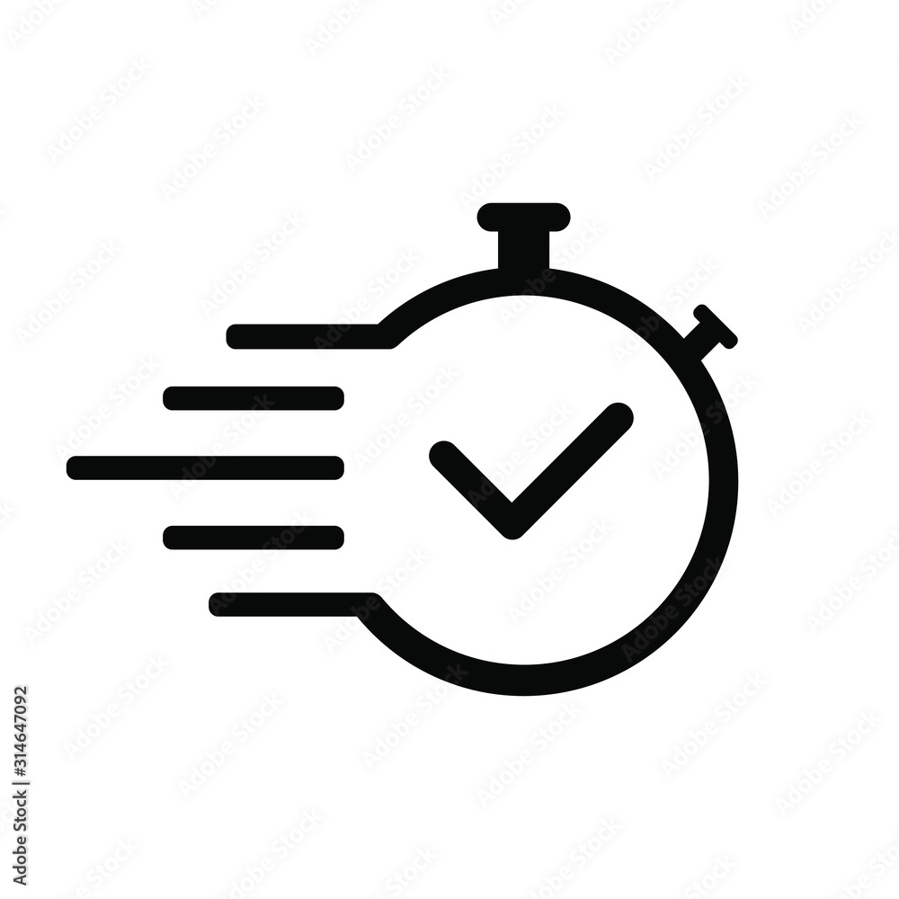 Time icon. Fast time symbol. Isolated vector illustration. Stock Vector ...