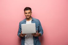 Man Holding Laptop Free Stock Photo - Public Domain Pictures