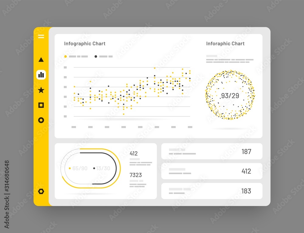 Web app Dashboard UI and UX Kit. Elements of infographics Use in ...