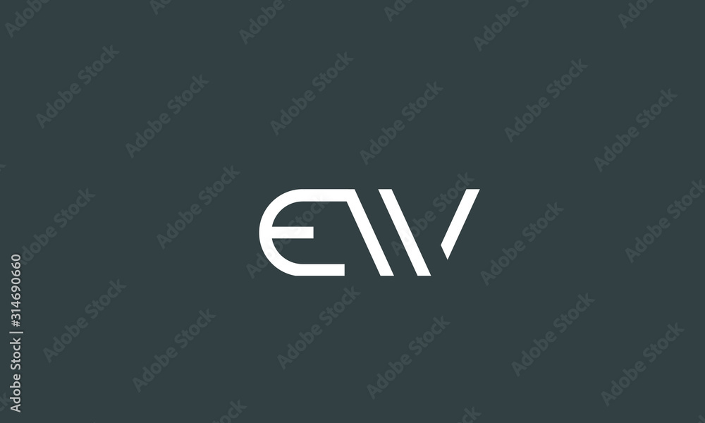 Alphabet letter monogram icon logos EW Stock Vector | Adobe Stock