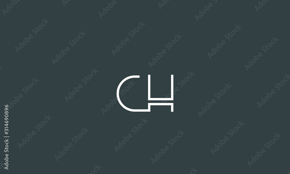 Alphabet letter monogram icon logos CH Stock Vector | Adobe Stock