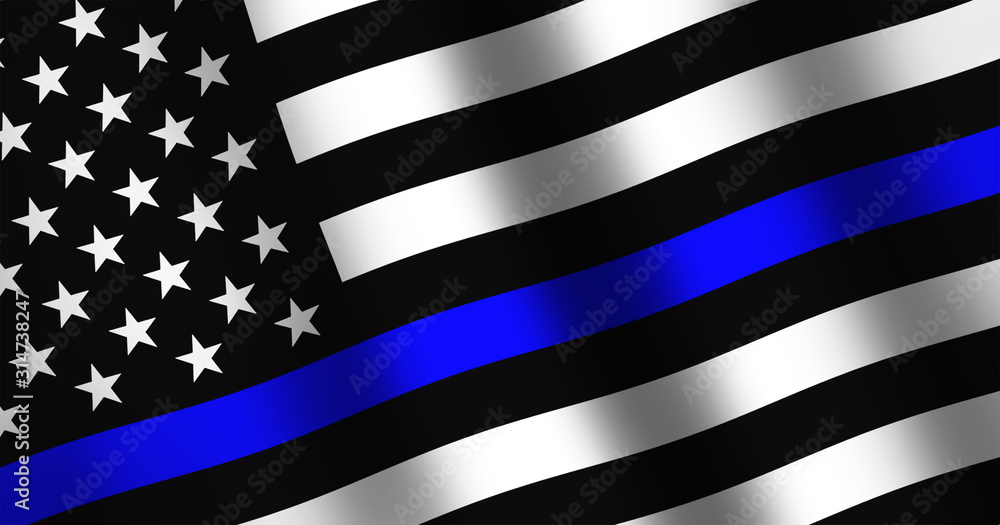 Flag Waving Police Thin Blue Line Thin Blue Line Flag – Atlantic