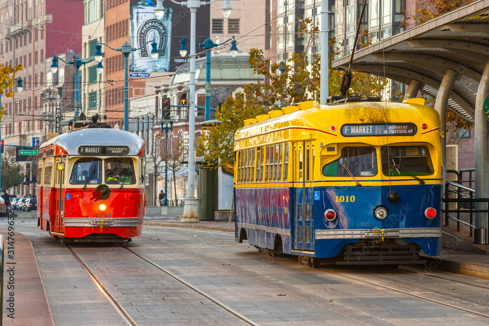 SAN FRANCISCO, USA - DECEMBER 16: San Francisco old tram.. the F line ...