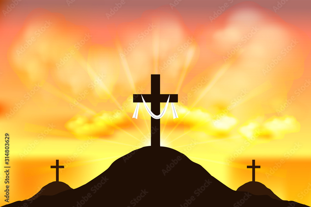 Christian religious design for Easter celebration. Resurrection of ...
