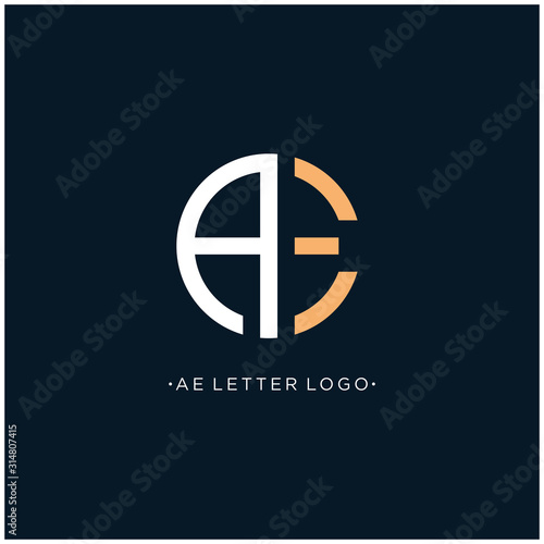 AE Initials Letter Logo Design with Sans Serif Font Vector Illustration ...