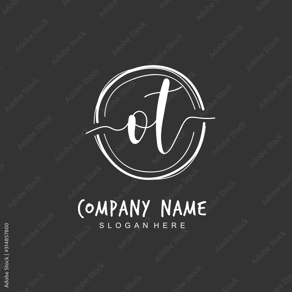 Handwritten initial letter O T OT for identity and logo. Vector logo ...