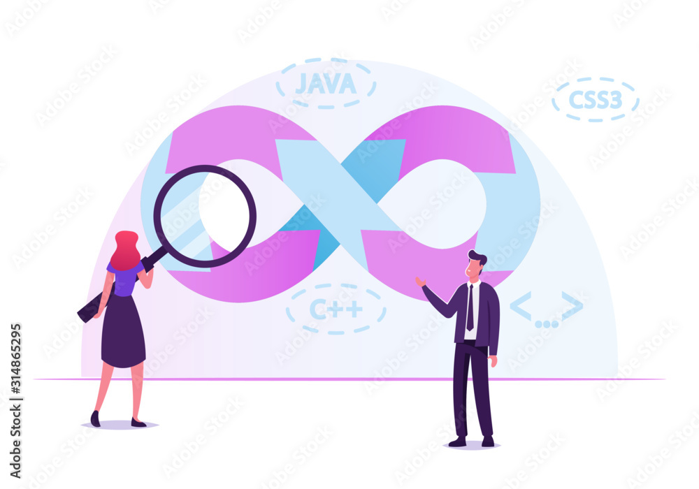 Devops Teamwork Concept. Communication and Collaboration between ...