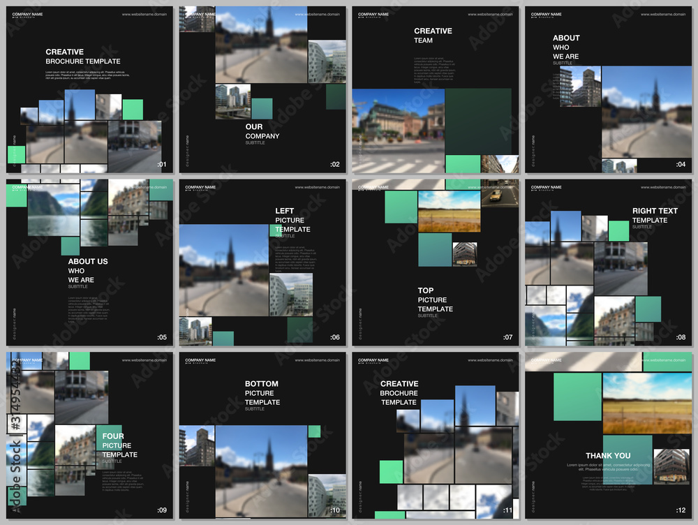 Brochure layout of square format covers design templates for square ...