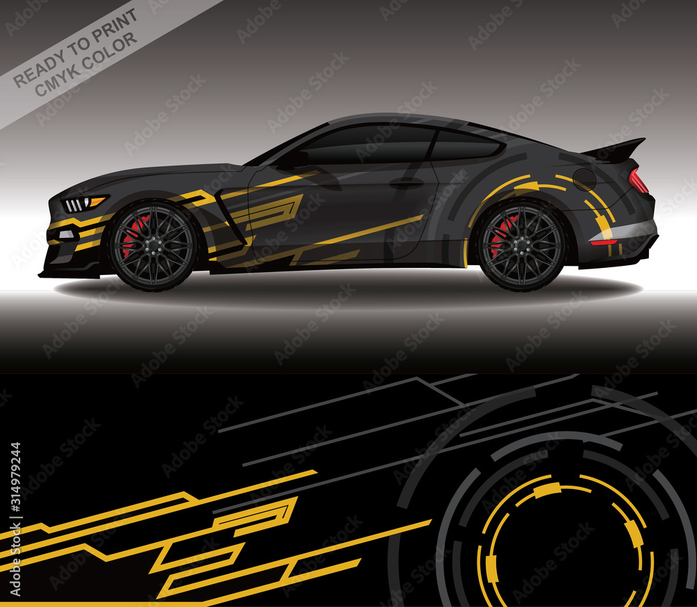 Car wrap decal design vector, custom livery race rally car vehicle ...