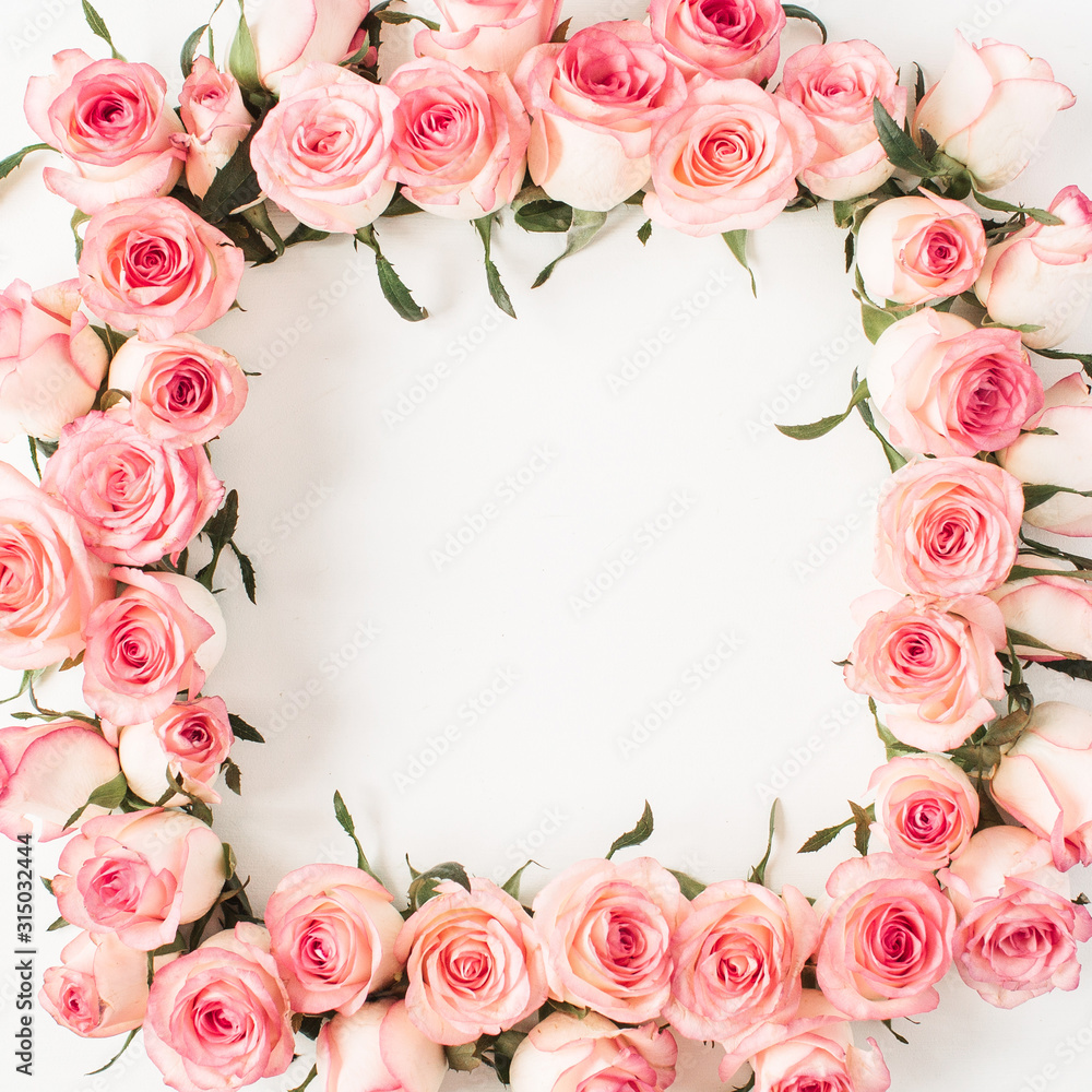 pink rose frame
