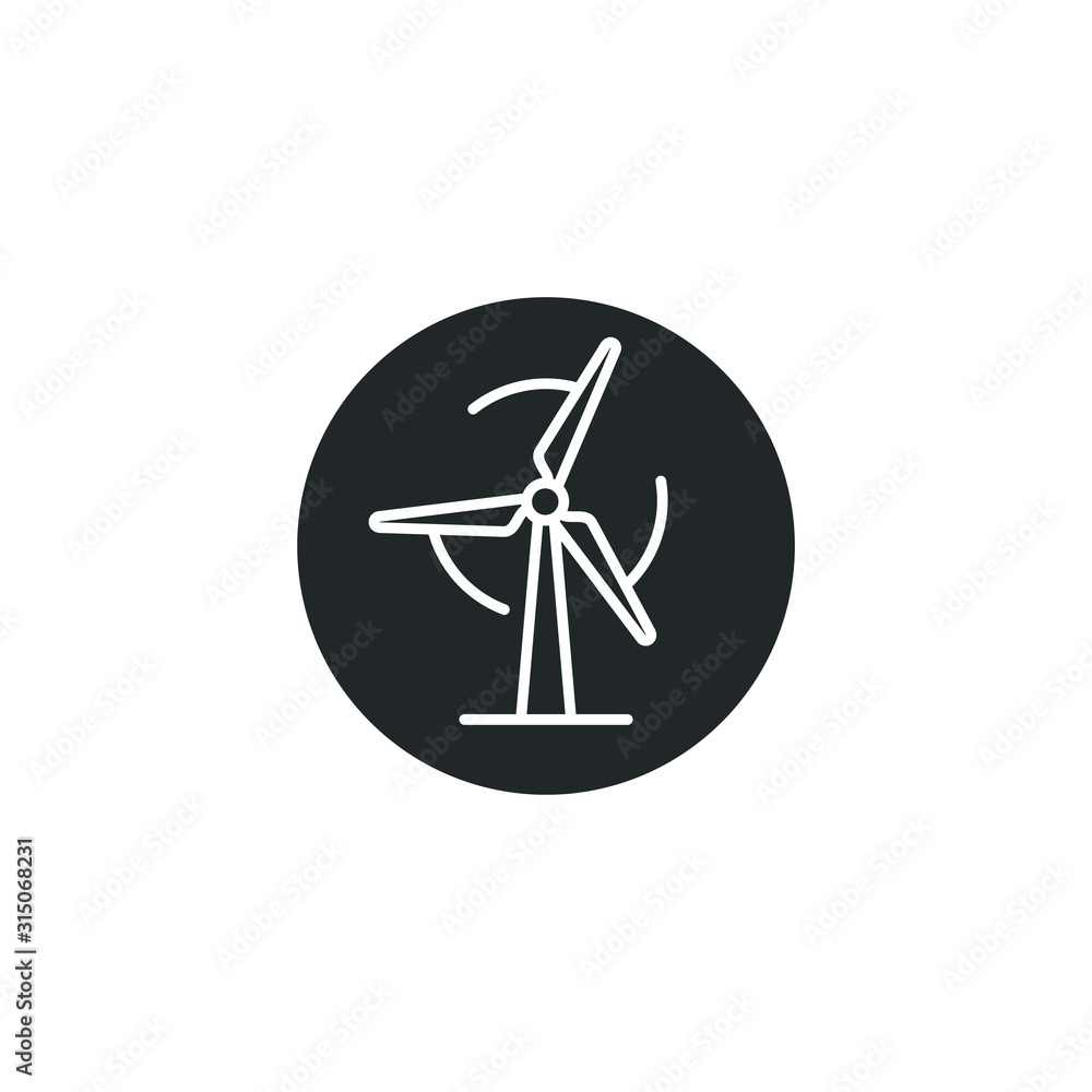 Wind power icon template color editable. wind turbine symbol vector ...