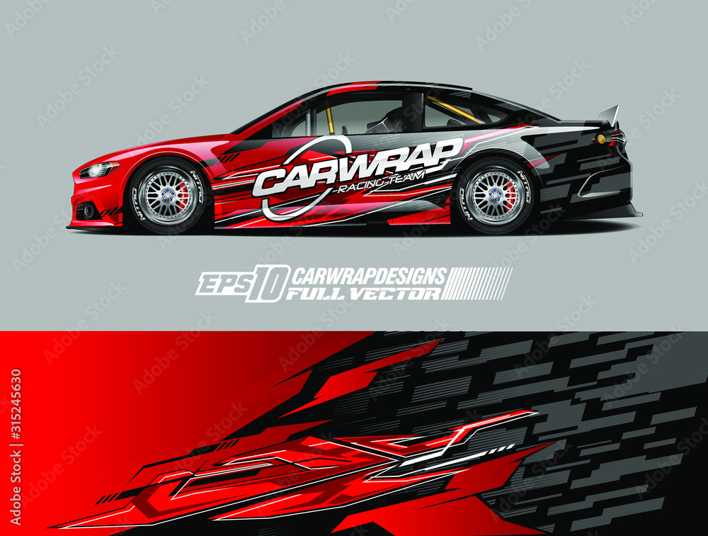 Car wrap design vector. Graphic abstract stripe racing background ...