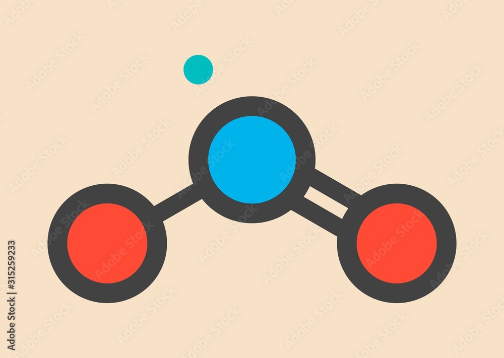 Nitrogen dioxide air pollution molecule Stock Photo | Adobe Stock