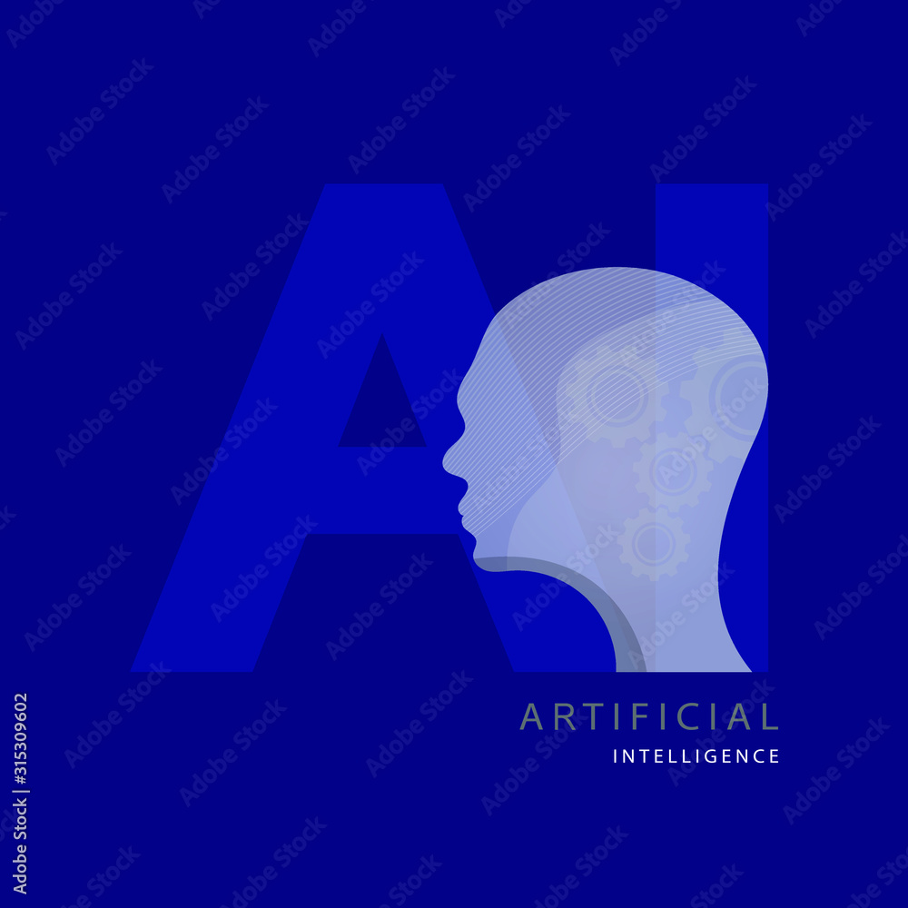 Artificial Intelligence Logo. Artificial Intelligence and Machine Learning Concept. Neural ...