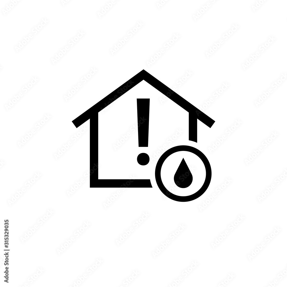 Water leak sensor outline icon. Clipart image isolated on white ...