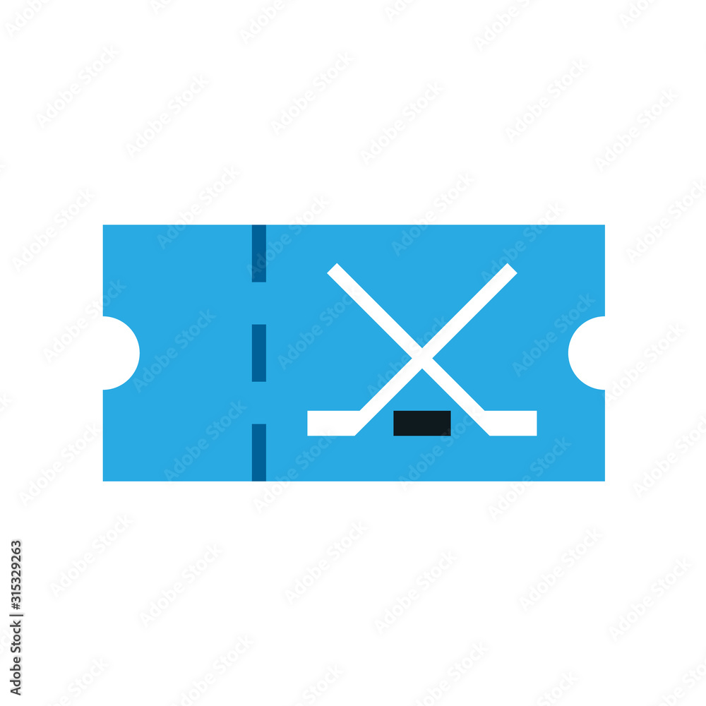 Ice hockey ticket icon. Clipart image isolated on white background ...