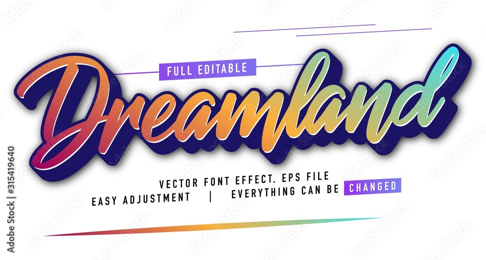 elegant and colorful text effect design, editable text effect in adobe ...