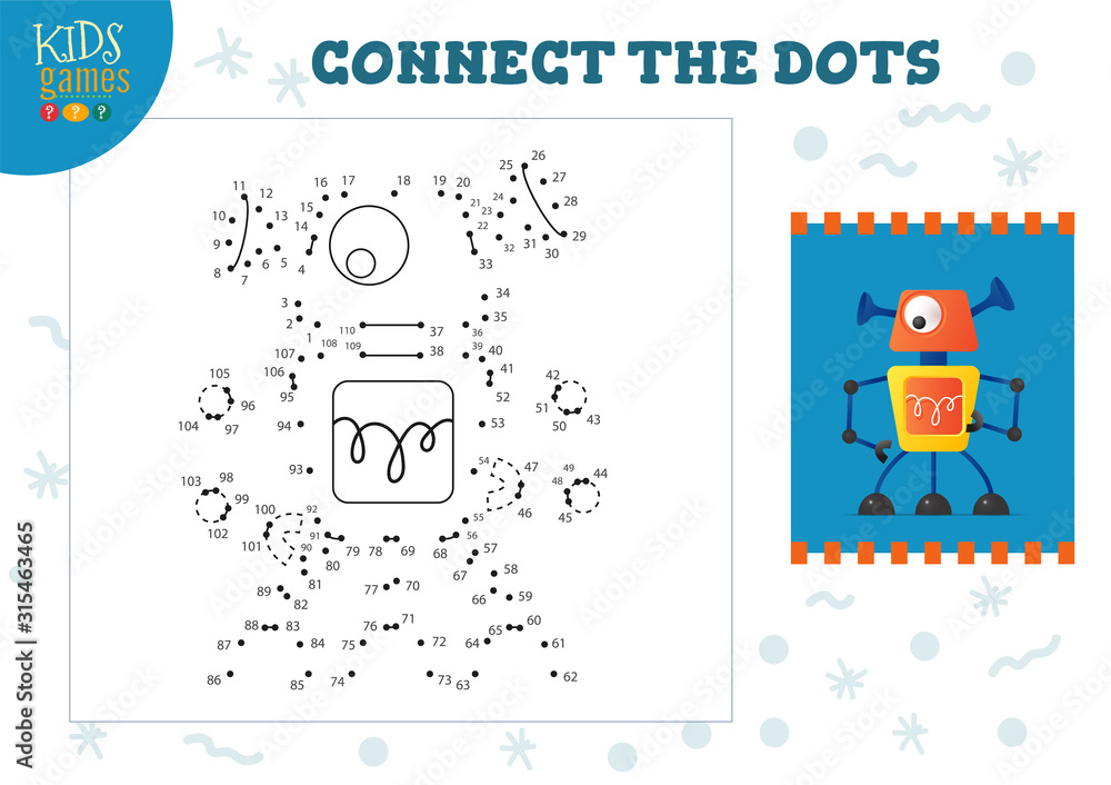 Connect the dots kids game vector illustration Stock Vector | Adobe Stock