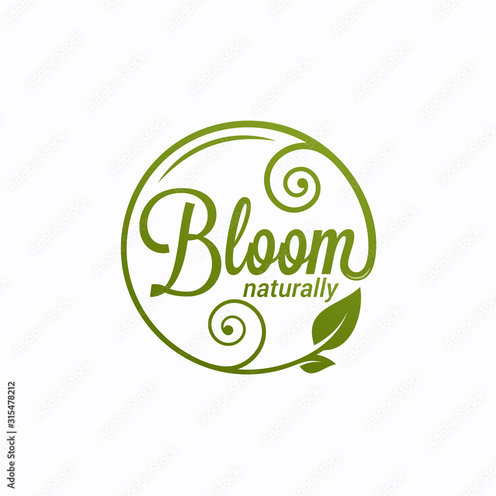 Bloom logo. Round linear logo of bloom Stock Vector | Adobe Stock