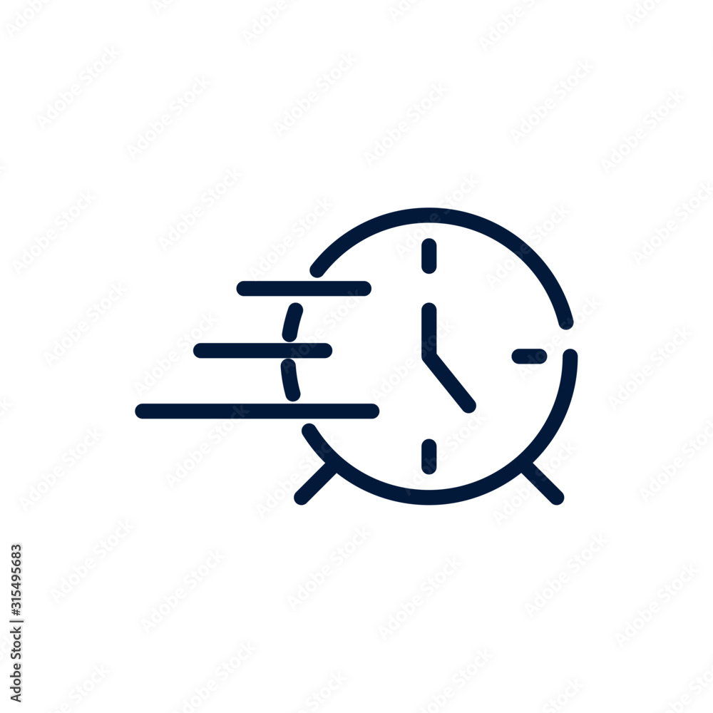 fast time clock service linear design 素材庫向量圖 | Adobe Stock