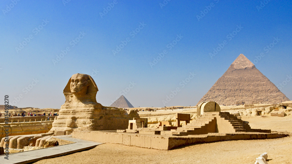 Egypt Pyramid Giza Plateau & Great Pyramid in Full Moon & Lunar Eclipse ...