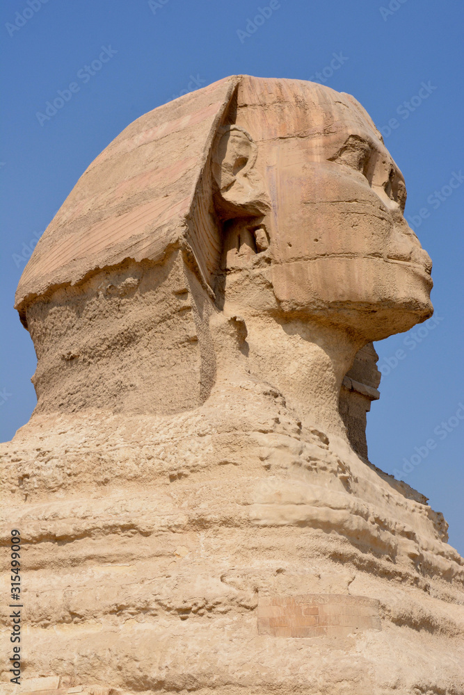 Egypt Sphinx Giza Plateau & Great Pyramid in Full Moon & Lunar Eclipse ...