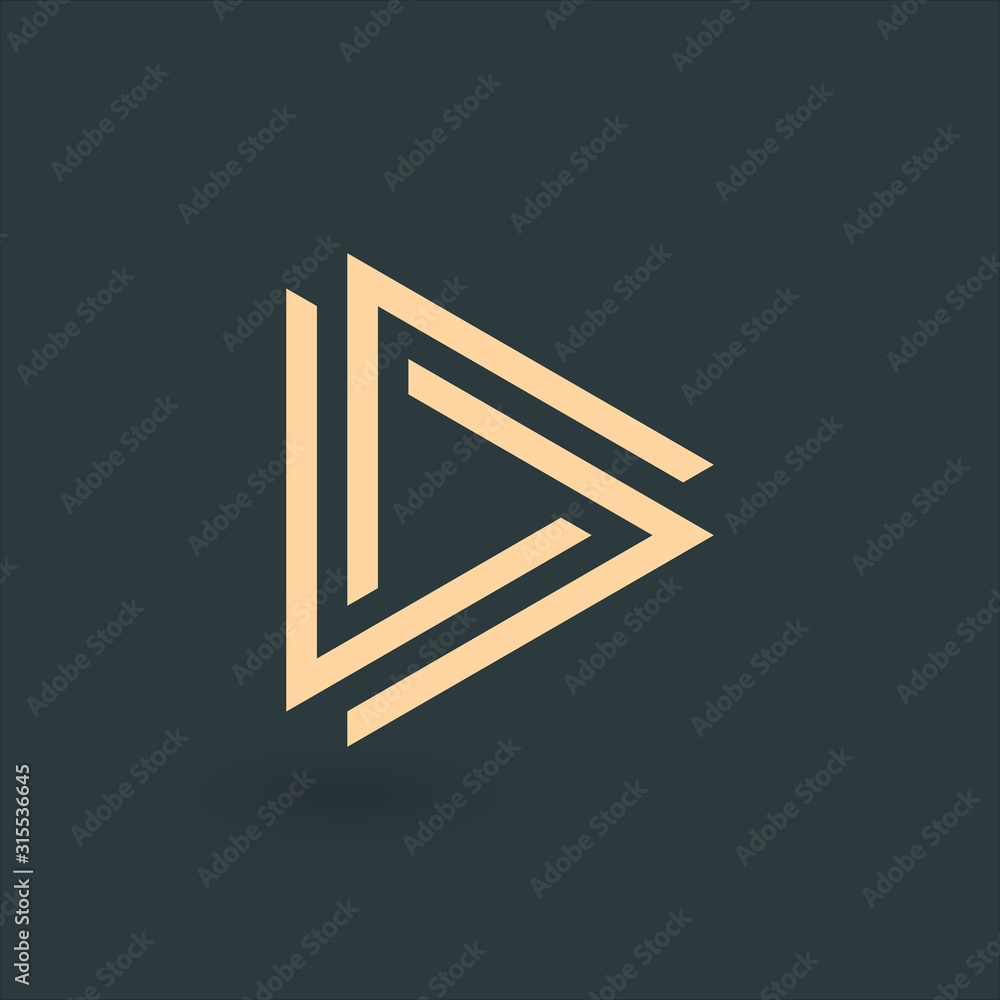 Geometric triangle unity abstract logo design. Technology business ...