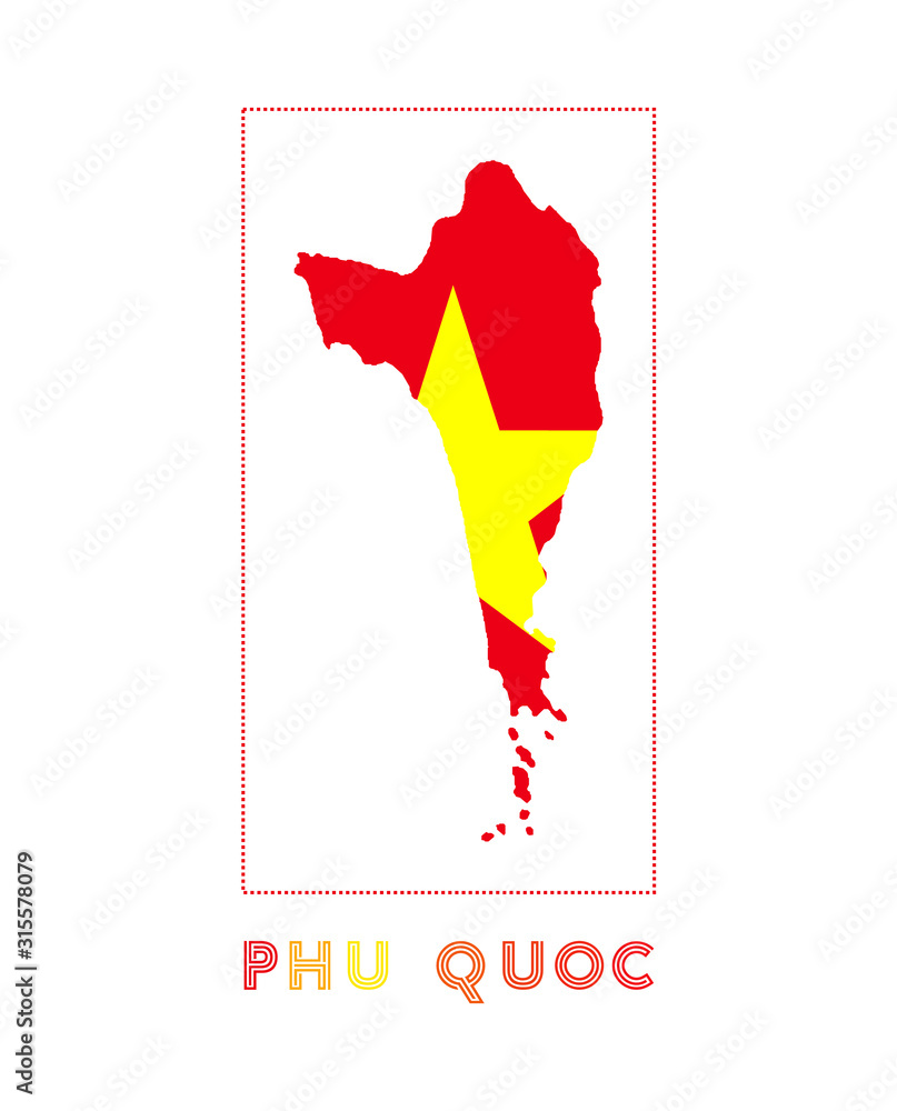 Vector de Stock Phu Quoc Logo. Map of Phu Quoc with island name and ...
