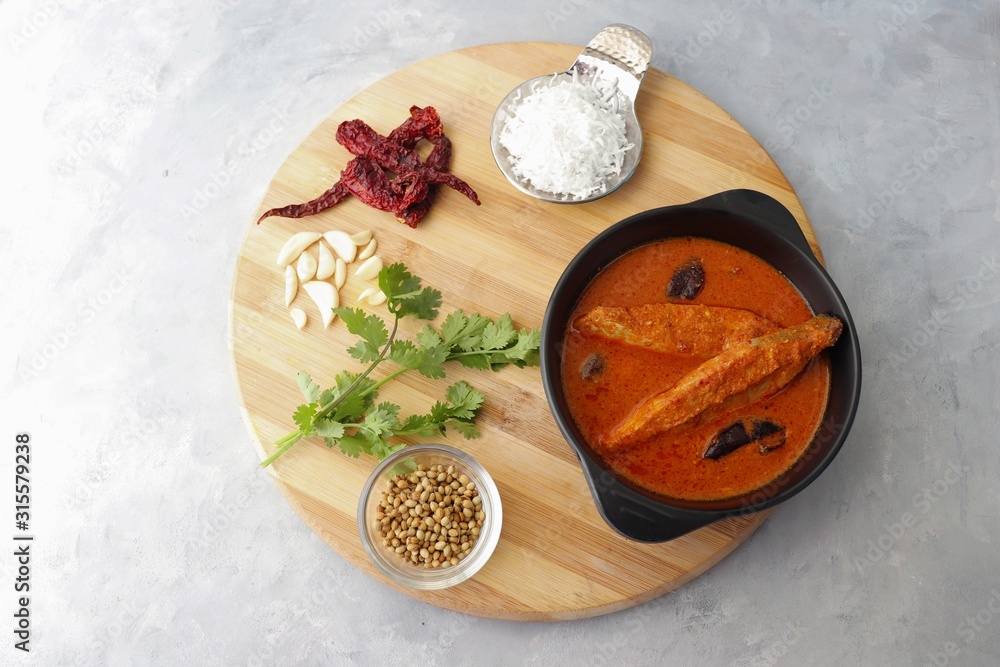Goa Food - Indian Traditional Goan Pomfret or butter fish curry. Hot ...