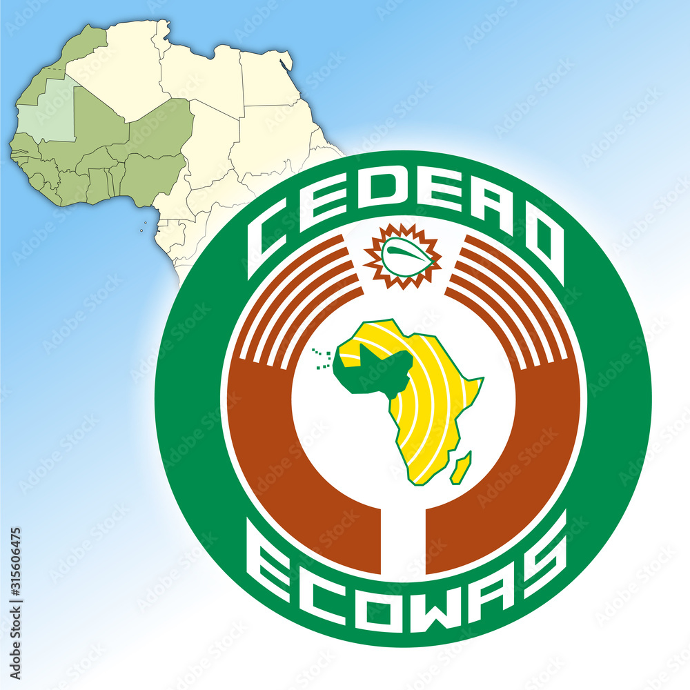 Economic Community of West African States, ECOWAS logo, coat of arms ...