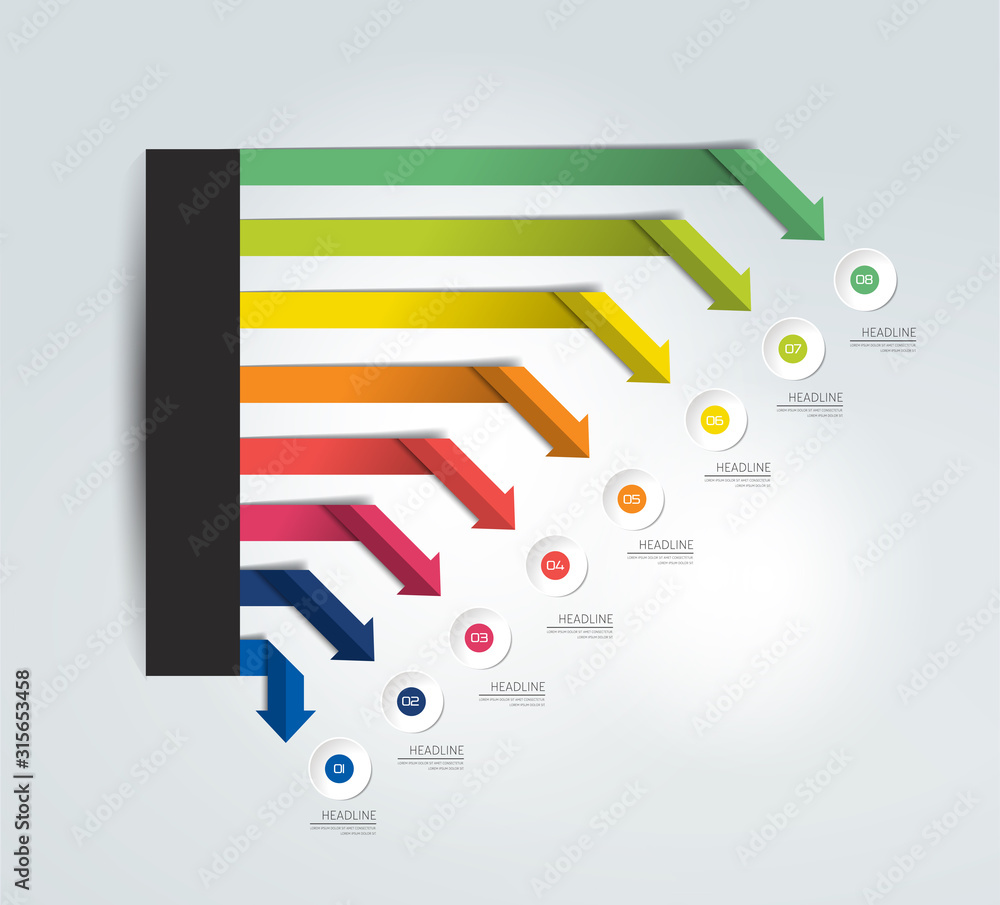 Arrow infographic, chart, scheme, flowchart. Stock Vector | Adobe Stock