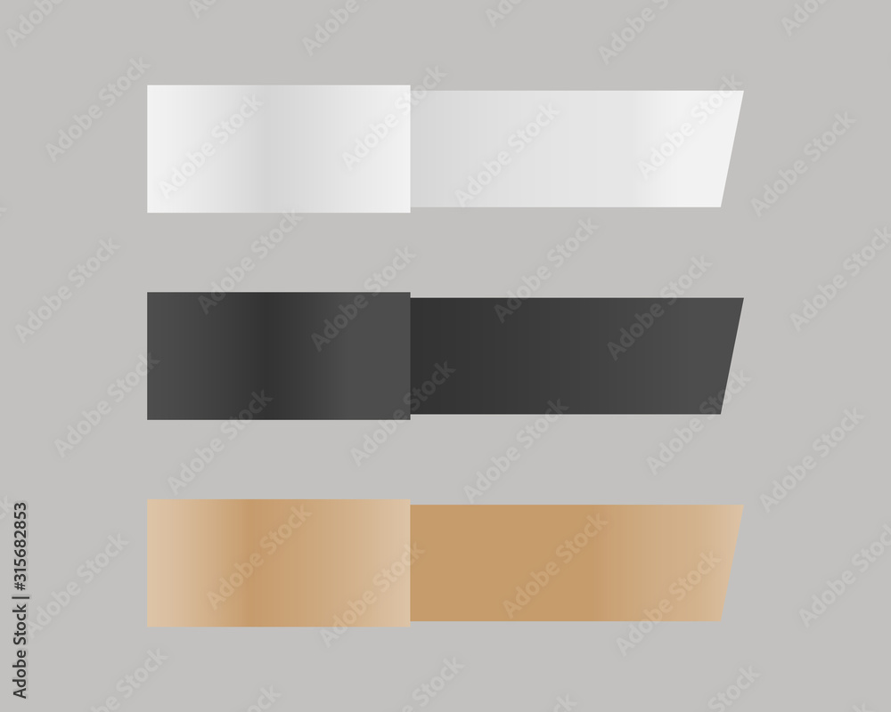 Paper tape mockup set. Blank paper tapes. Mockup vector isolated ...