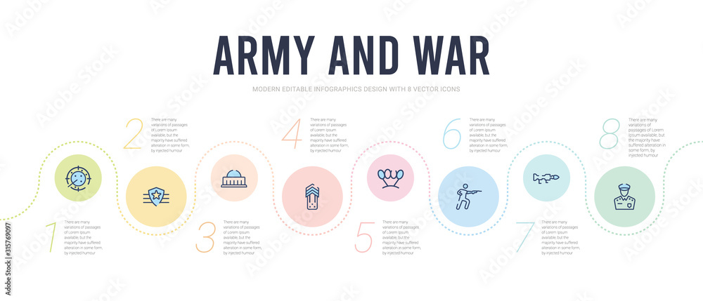 army and war concept infographic design template. included general ...
