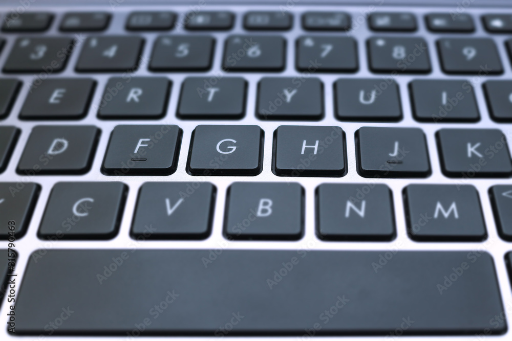 Picture of Qwerty Keyboard on Laptop Stock Photo | Adobe Stock