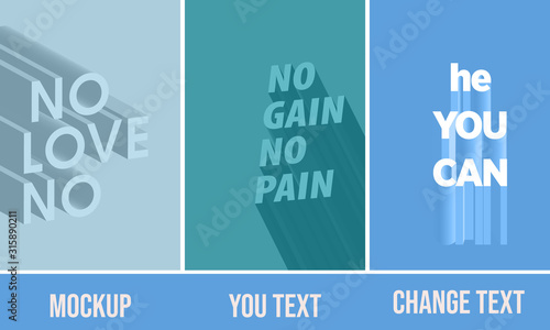 Modern poster design template 3D Text Effect Mockup /full editable ...