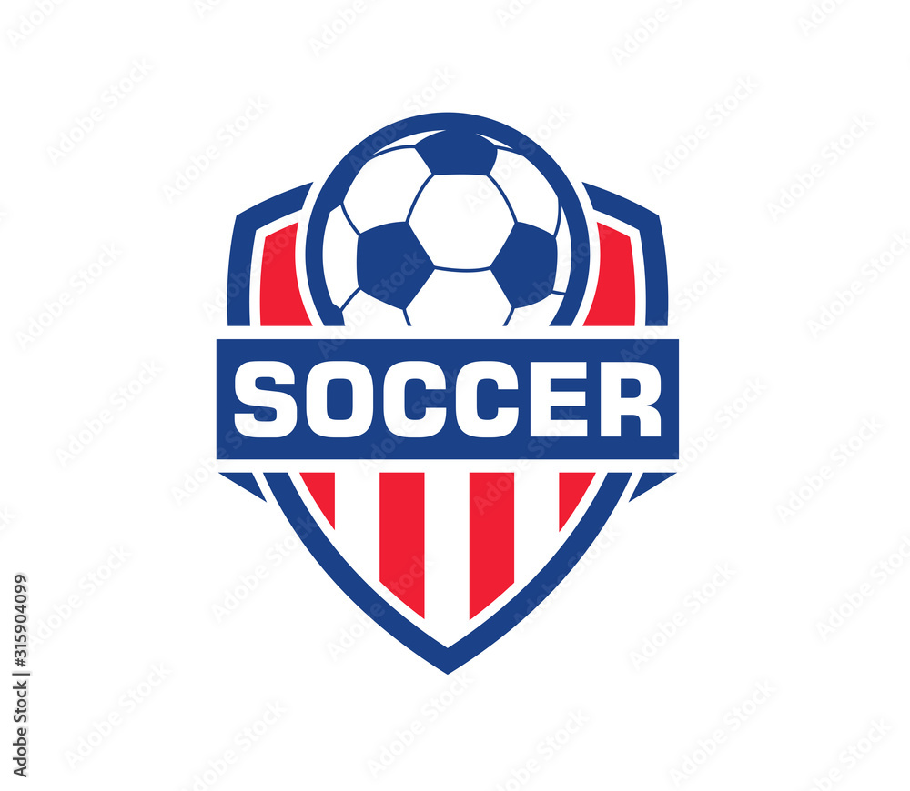 Football Soccer Logo Inspiration, Emblem Football Logo Design Stock ...