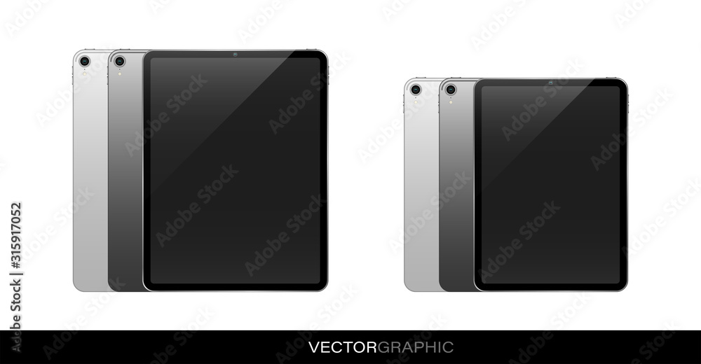 Layout of a personal tablet with a turned off screen. Realistic ...