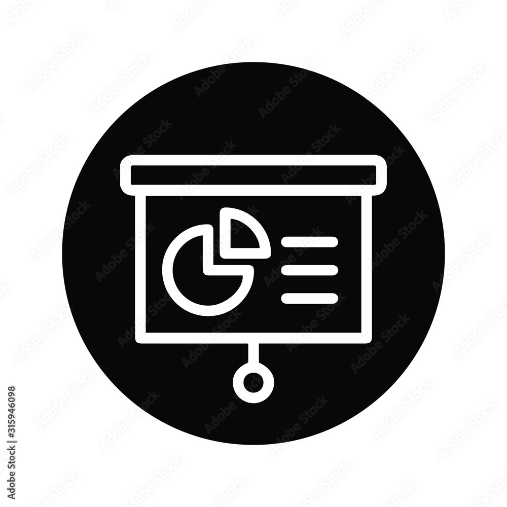Chart presentation slide icon Stock Vector | Adobe Stock