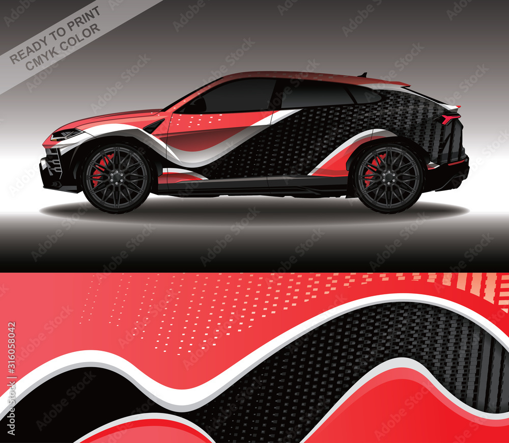 Vector de Stock Car wrap decal design vector, custom livery race rally ...