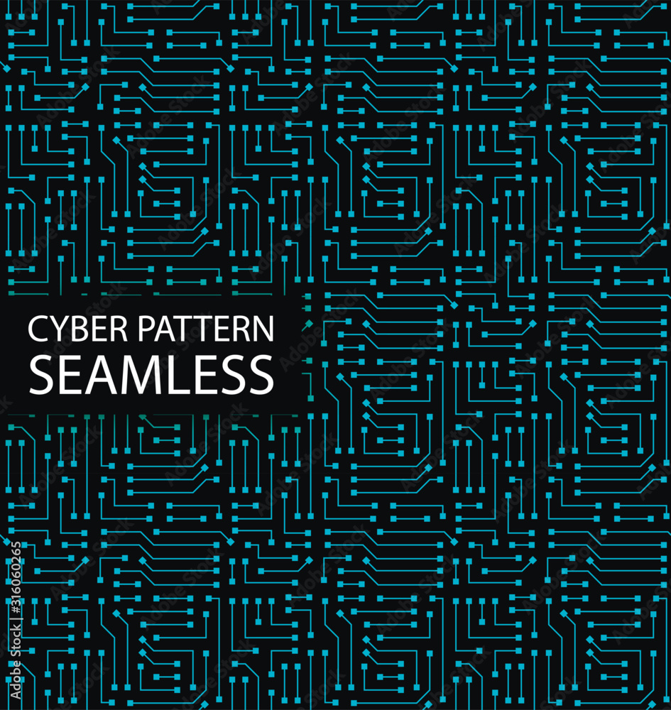 Seamless cyber pattern. Circuit board texture. Digital high tech style ...