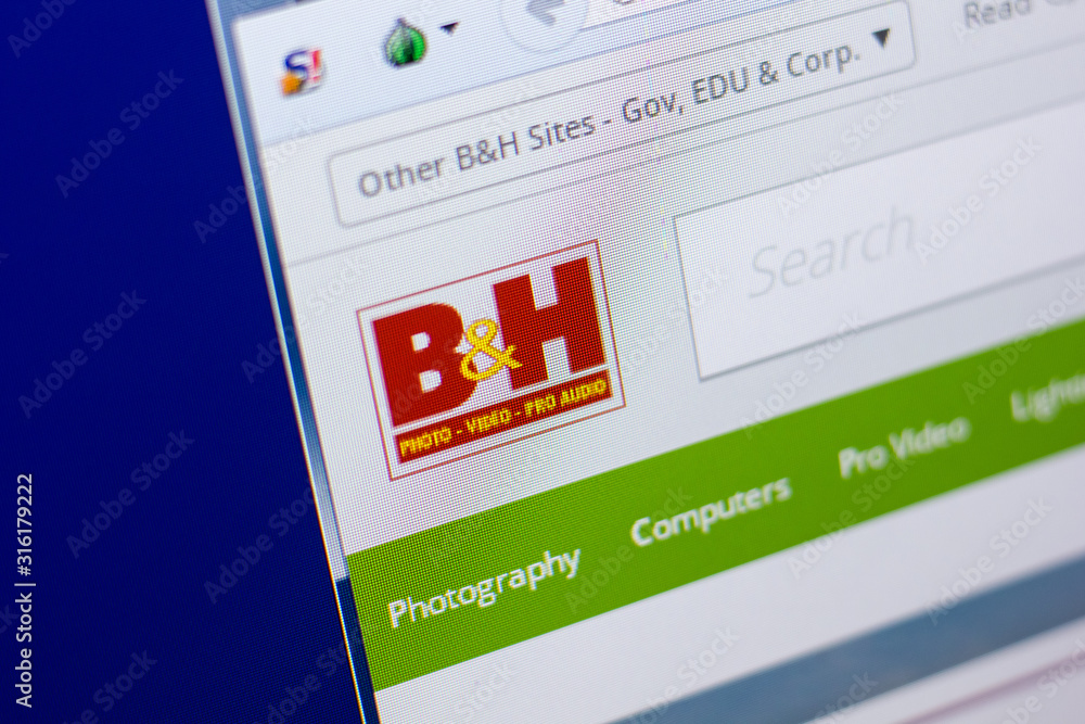 Ryazan, Russia - May 08, 2018: BHPhotovideo website on the display of ...