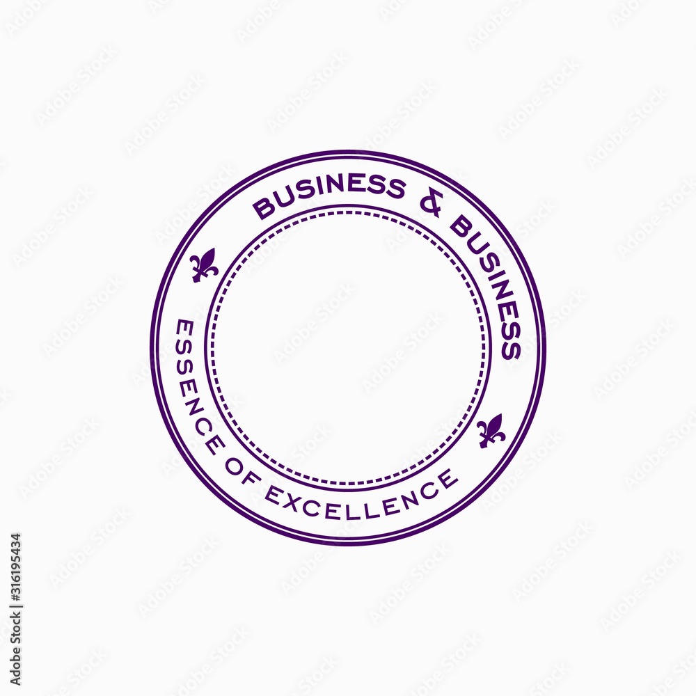 blank circle stamp vector design template . blue purple violet stamp ...