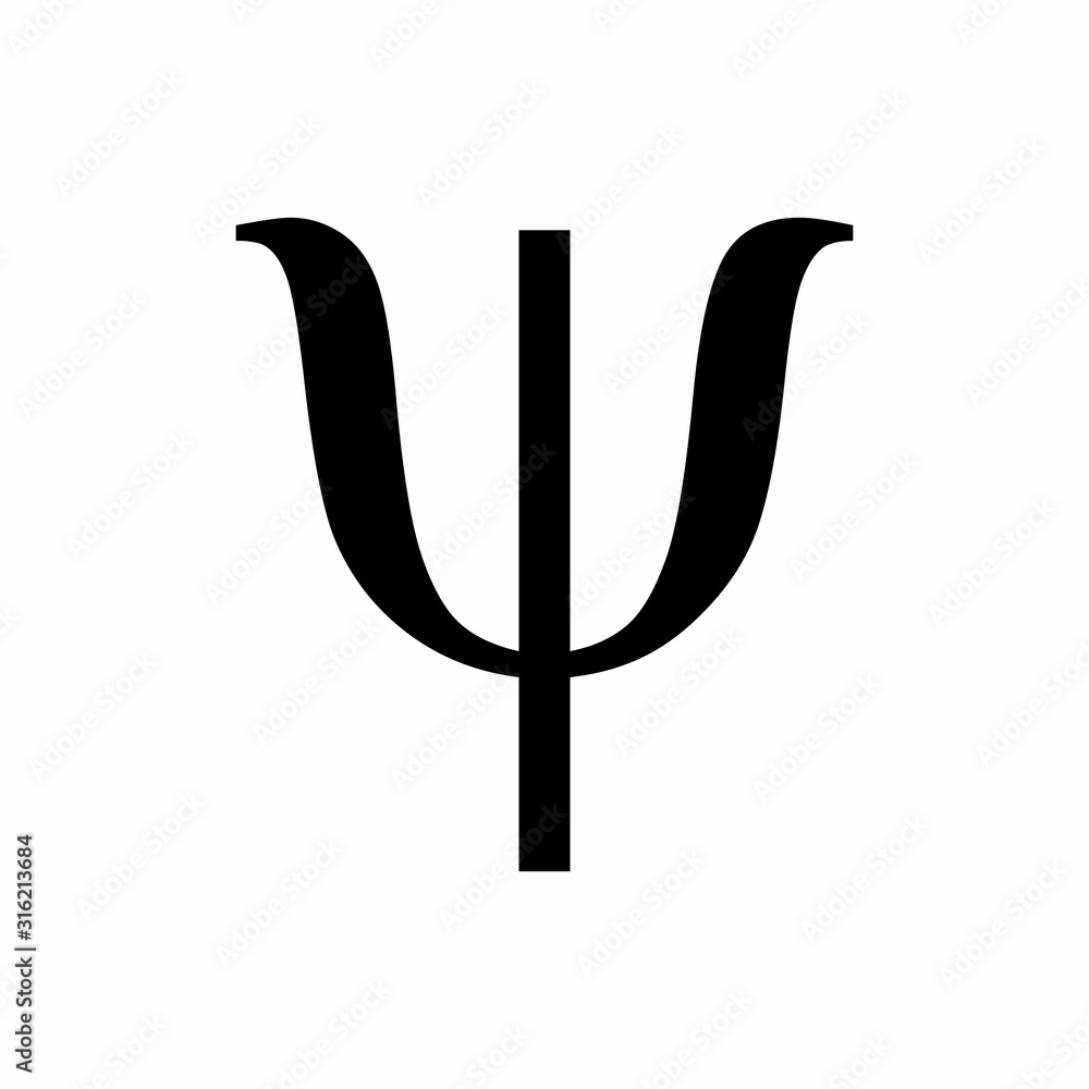 Lowercase Psi greek letter isolated on white background Stock Vector ...