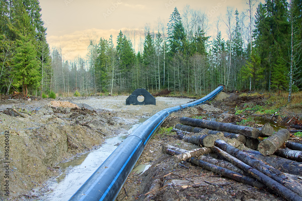 Plastic water pipeline Stock Photo | Adobe Stock