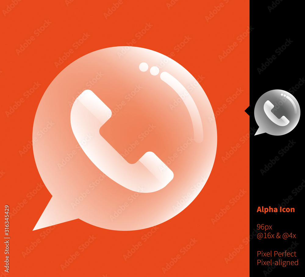 Vector de Stock Telephone and bubble alpha icon - vector illustrations ...