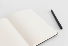 Open Notebook With Blue Pen Free Stock Photo - Public Domain Pictures